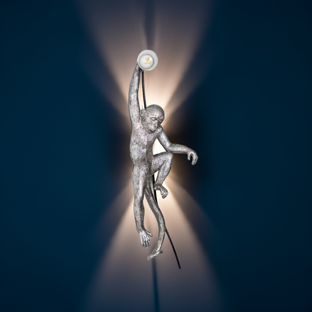 Antique Silver Climbing Monkey Wall Lamp – Decor Vibes Ltd