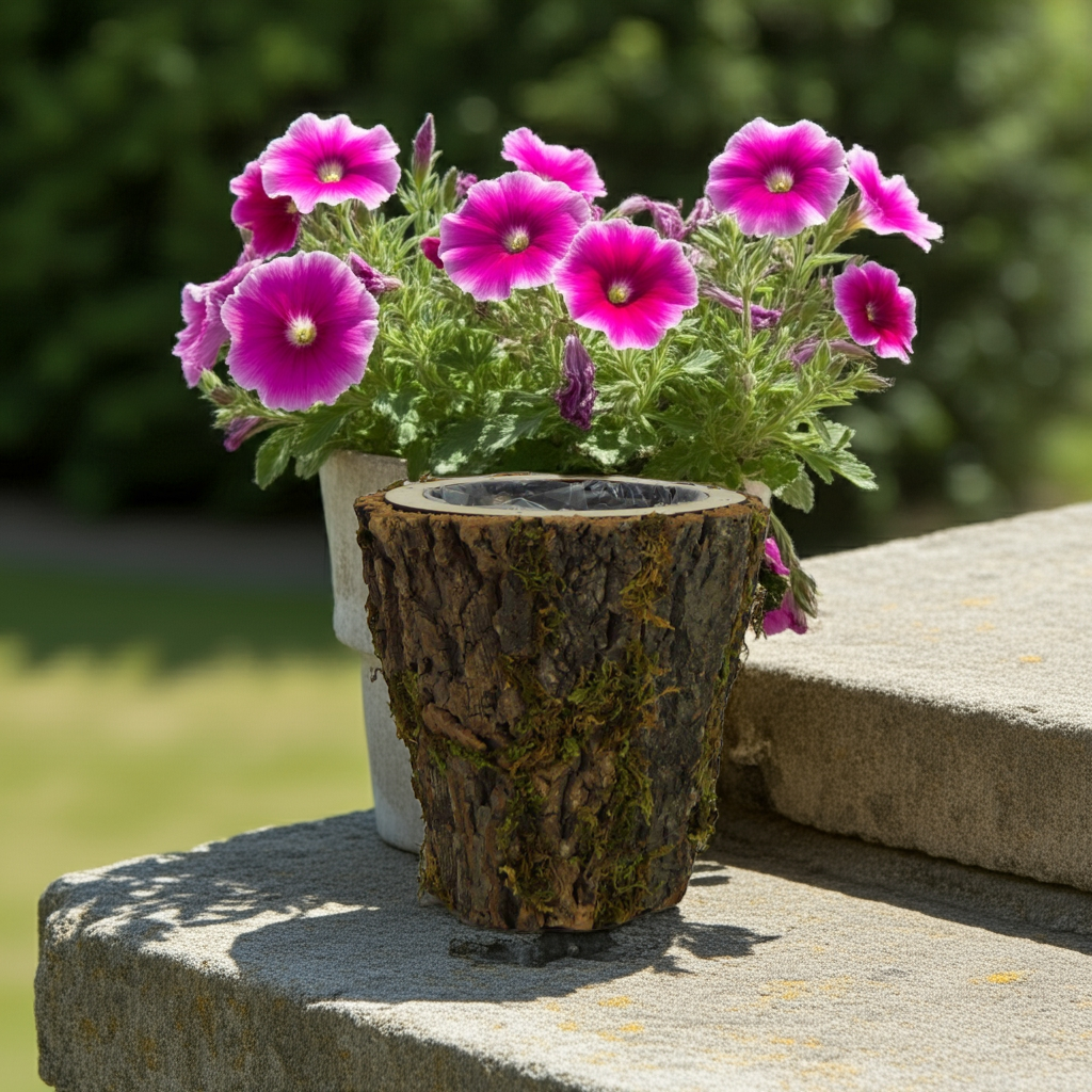 Mossed Bark Wooden Pot – Decor Vibes Ltd