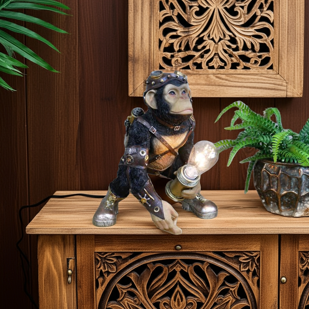 Steampunk Monkey Table Lamp – Decor Vibes Ltd